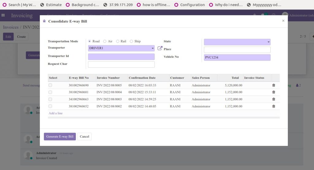 GST E WAY BILL IN ODOO – Enzapps IT Solution-